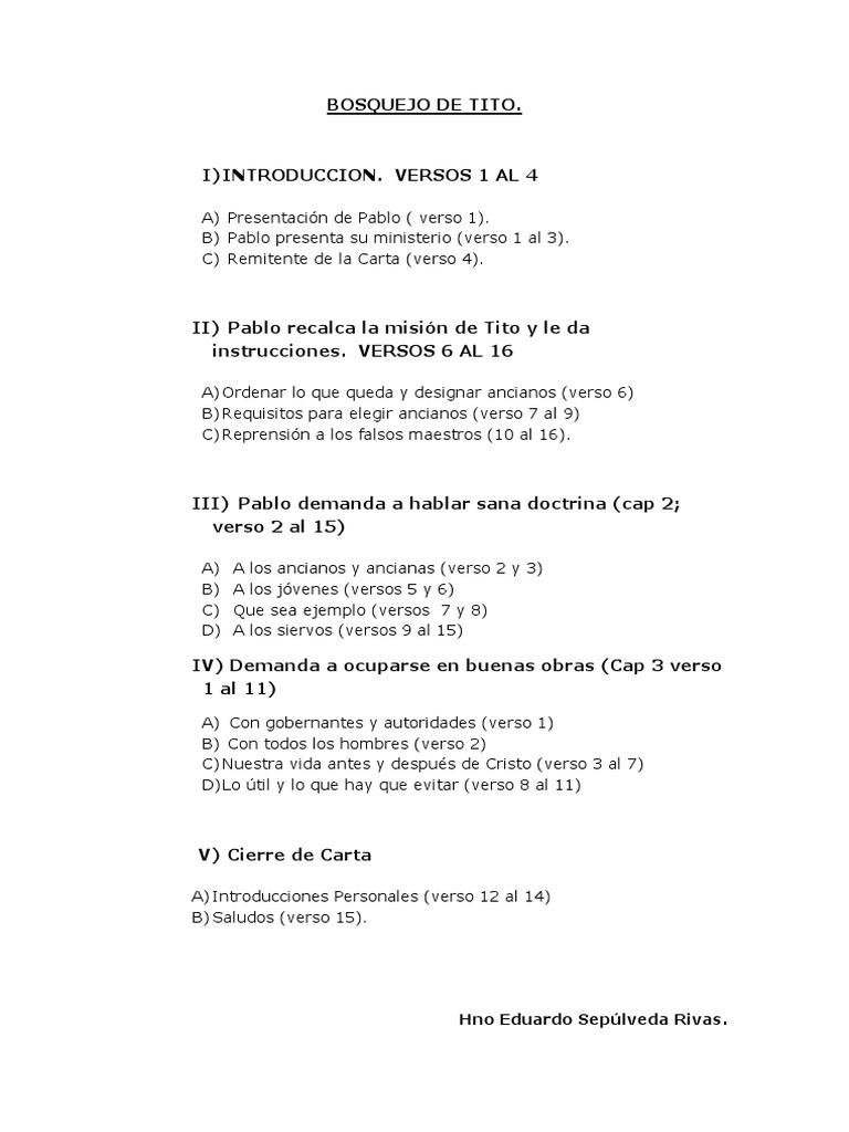 Bosquejo de Tito | PDF