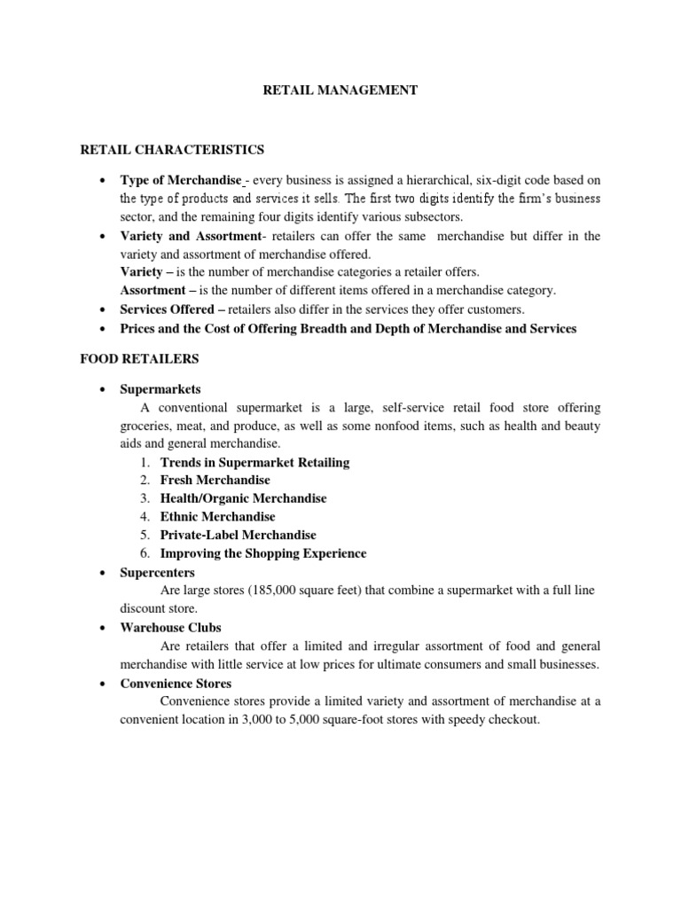 Retail Management | PDF | Supermarket | Retail