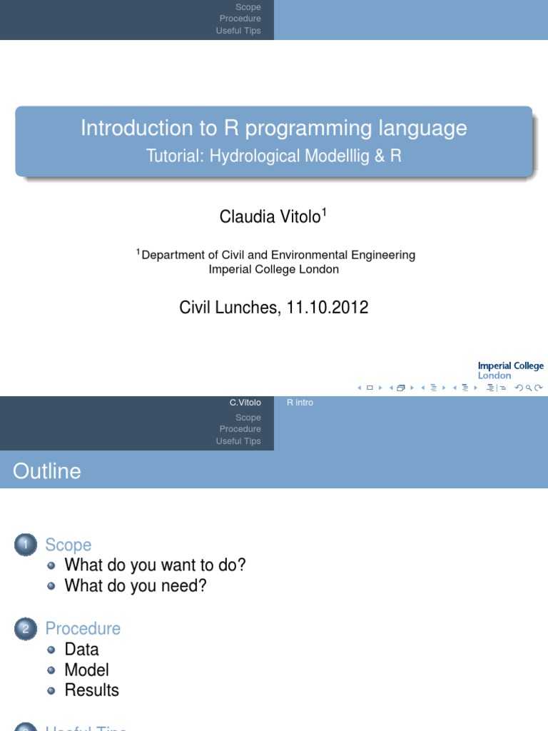 Introduction To R Programming Language: Tutorial: Hydrological ...