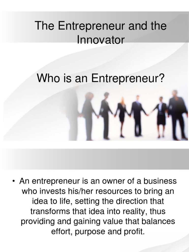 The Entrepreneur and The Innovator | PDF