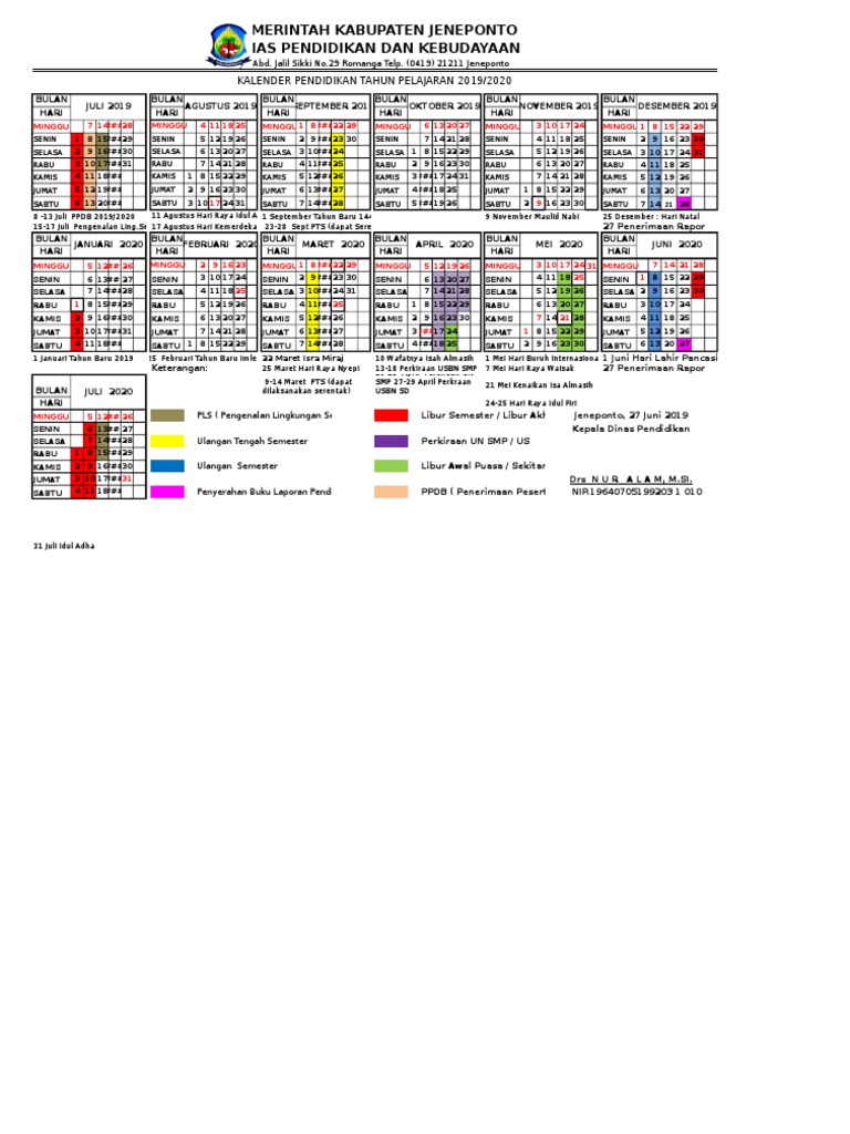 Kalender Pendidikan 2019 2020 Pdf