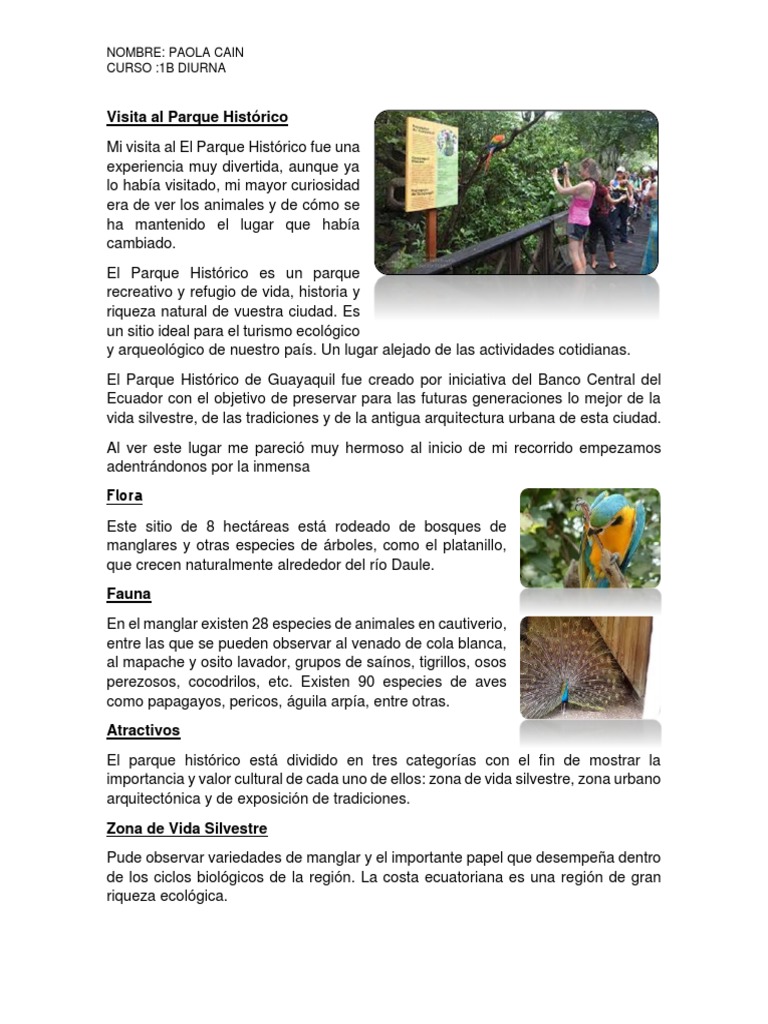 Visita Al Parque Histórico | PDF | Ecuador | Organismos