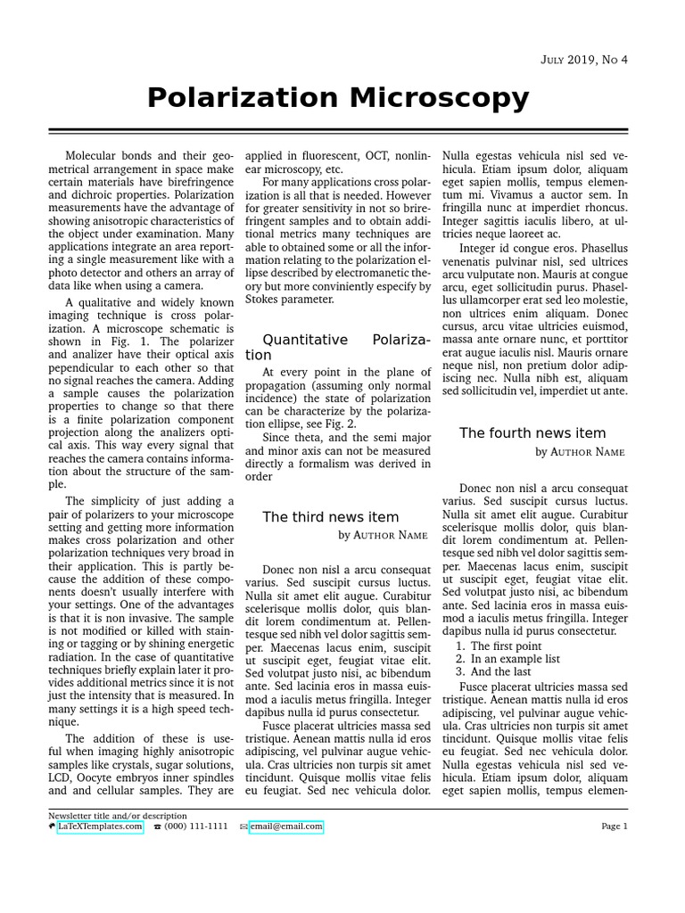 Polarization Microscopy: Quantitative Polariza-Tion | PDF | Microscopy | Polarization (Waves)