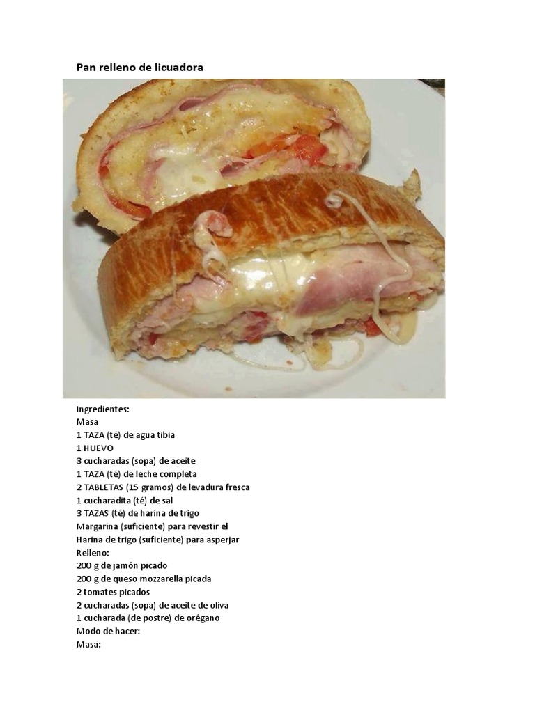 Pan Relleno de Licuadora | PDF | Panes | Sopa