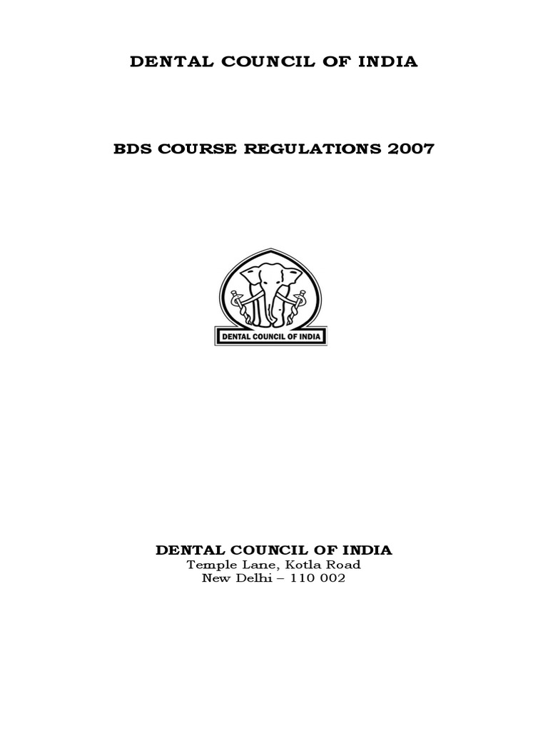 Revised BDS Course Regulation 2007 | PDF | Dental Degree | University ...