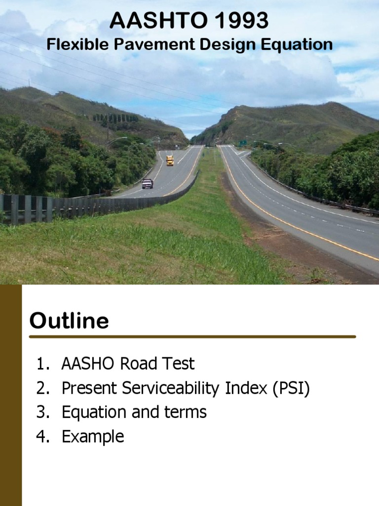 The AASHTO 1993 Flexible Pavement Design Equation Explained | PDF ...
