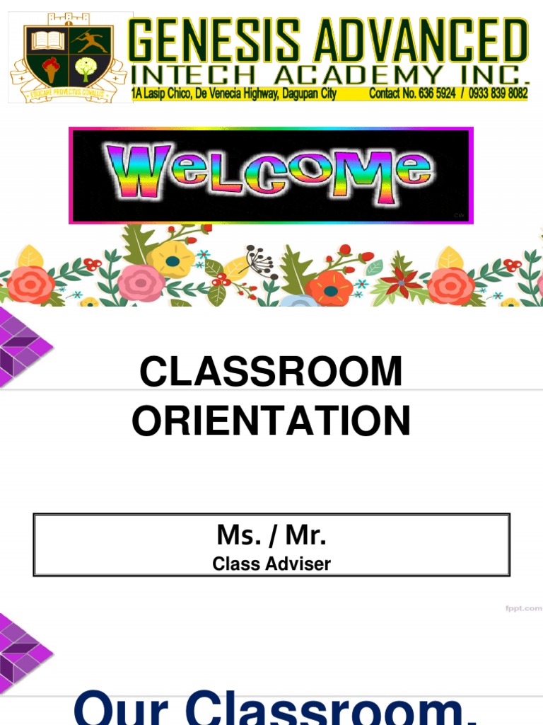 Classroom Orientation | PDF | Teachers | Classroom