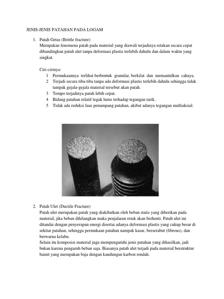 Jenis-Jenis Patahan Logam | PDF