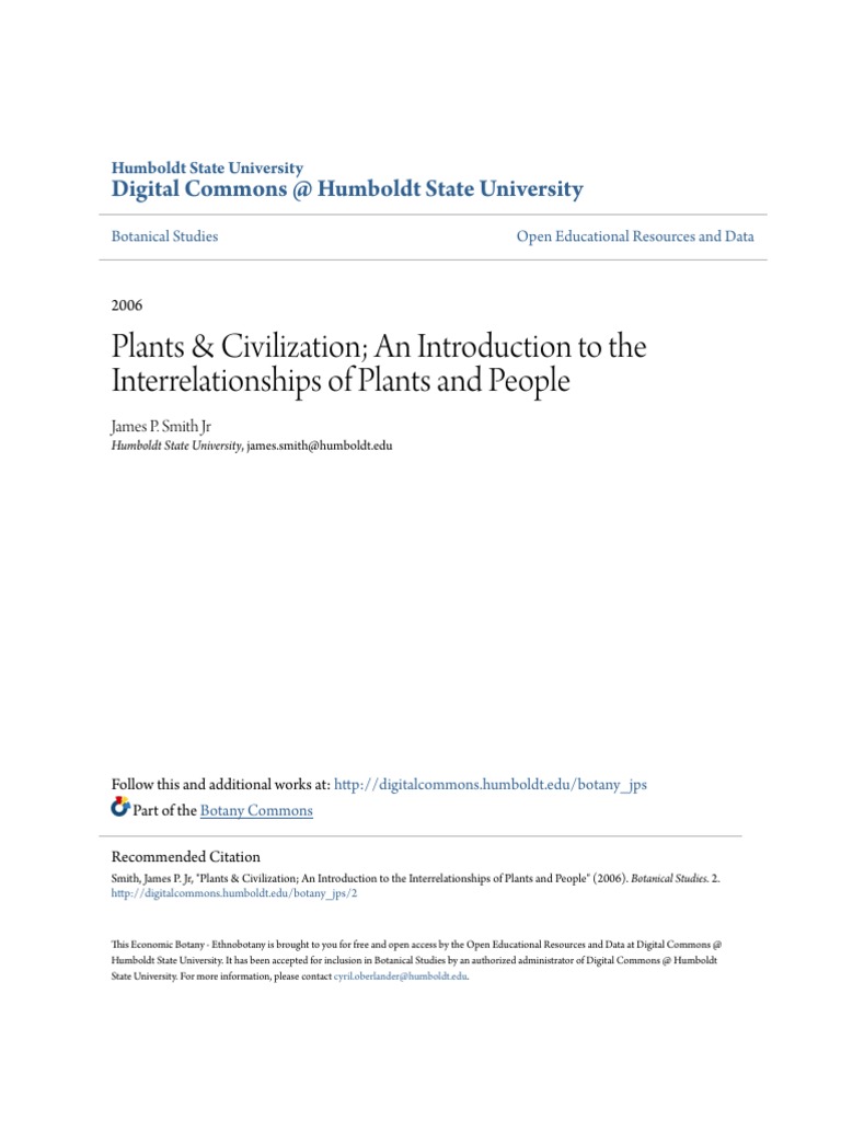 Plants & Civilization An Introduction To The Interrelationships of ...