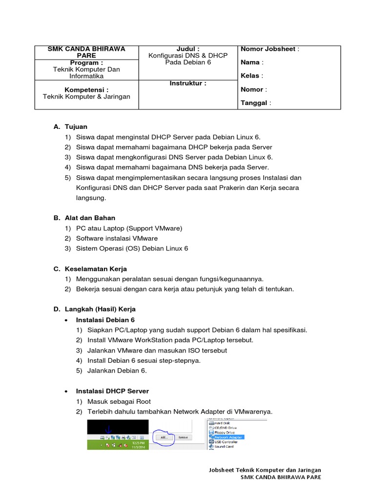 Contoh Job Sheet TKJ | PDF | Komputer