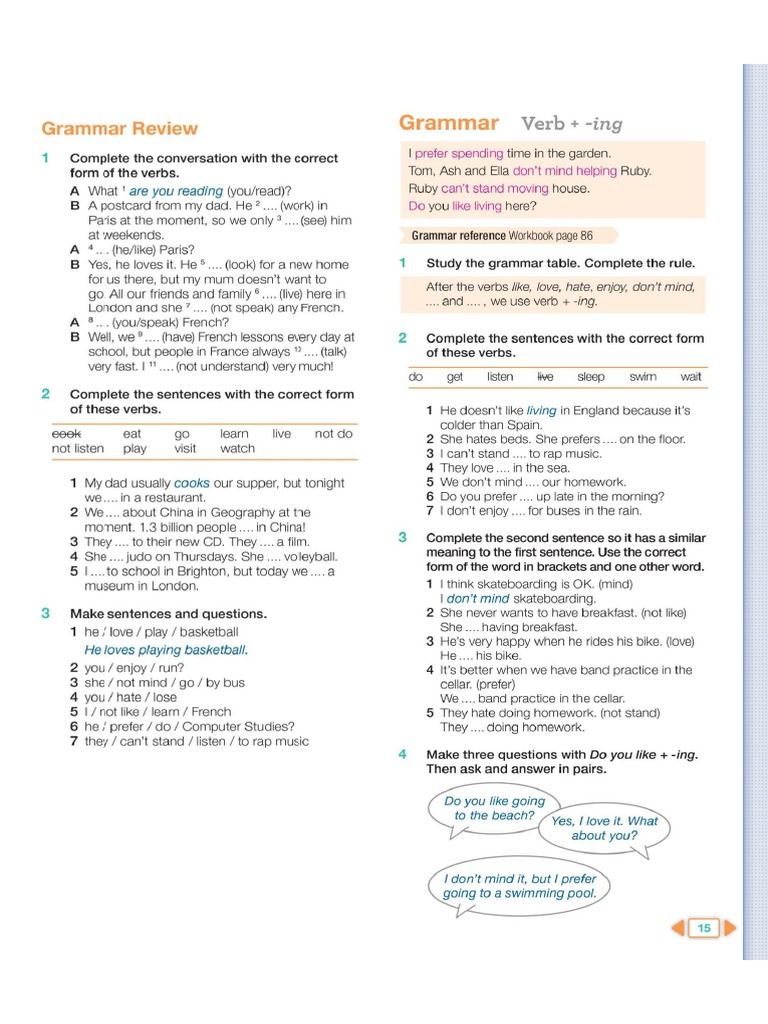 2 - Grammar Verb + Ving & Review | PDF