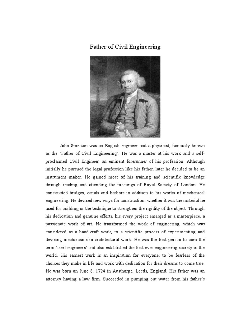 Father of Civil Engineering | PDF | Engineering | Civil Engineering