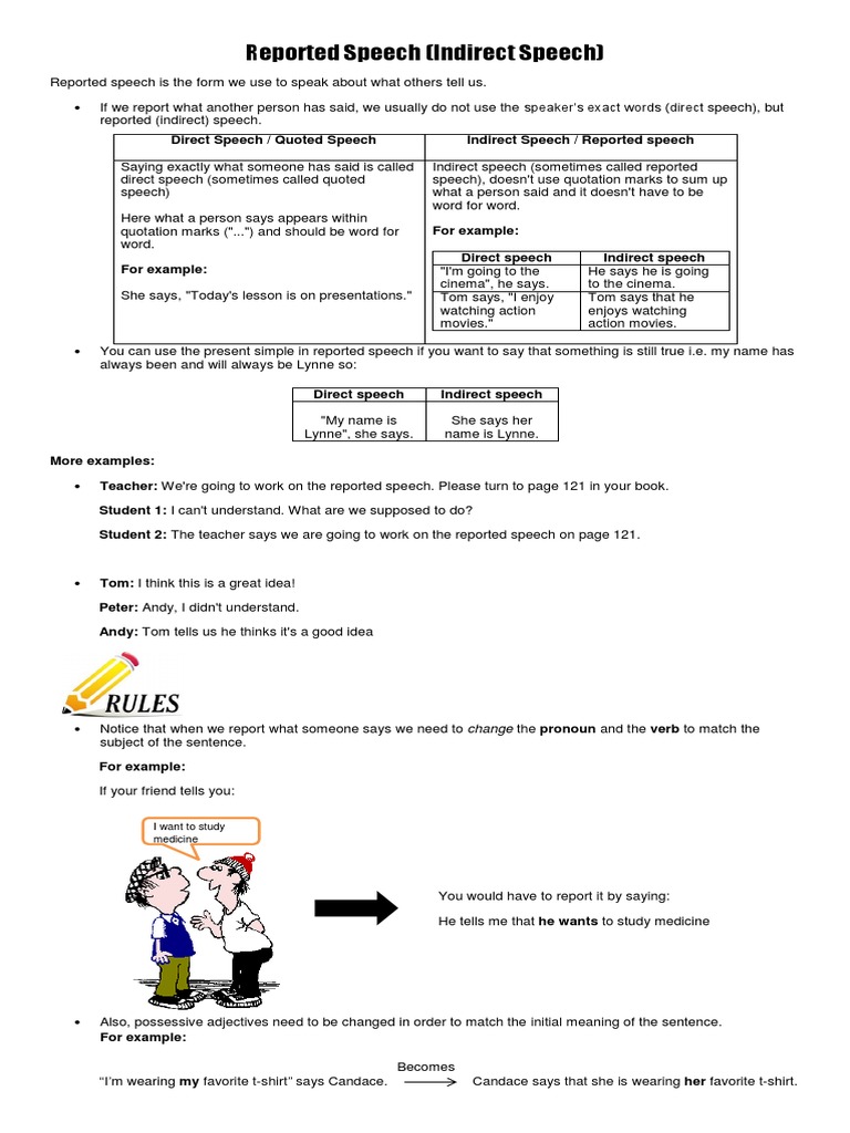 Reported Speech Explanation | PDF | Language Mechanics | Linguistic Morphology