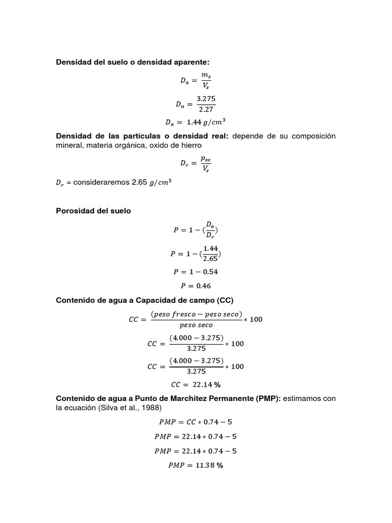 Densidad Del Suelo o Densidad Aparente | PDF