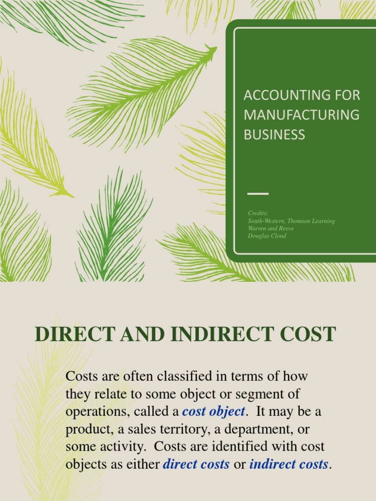 Accounting For Manufacturing Business | PDF | Cost Of Goods Sold ...