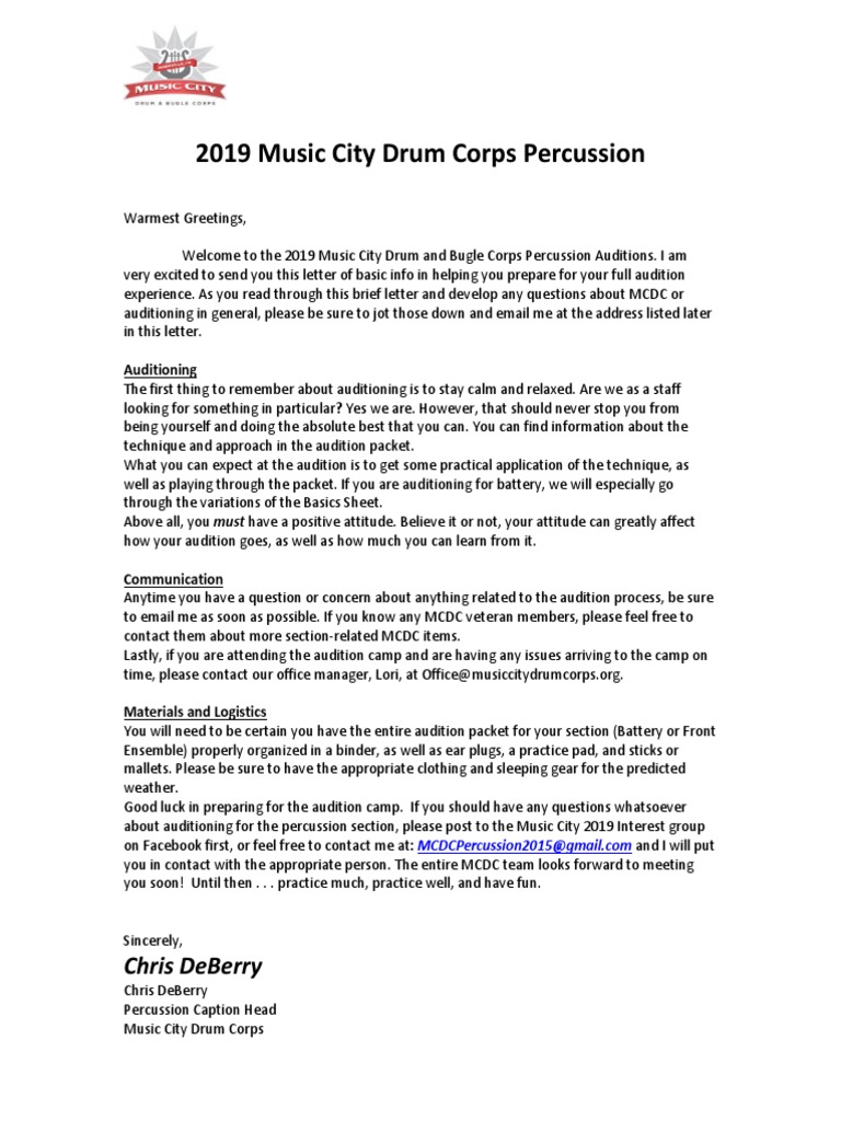 2019 Music City Drum Corps Percussion: Chris Deberry | Download Free ...