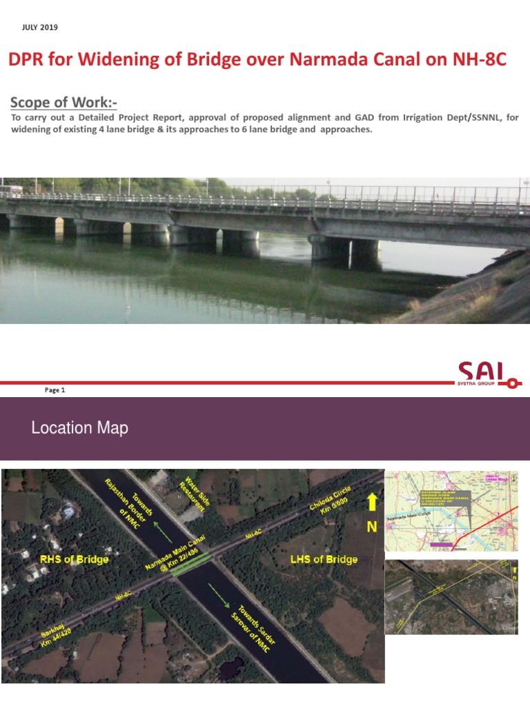 DPR For Widening of Bridge Over Narmada Canal On NH-8C | PDF | Civil ...