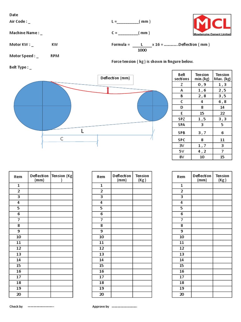 V-Belt Tension and Deflection Guide | PDF | Belt (Mechanical ...