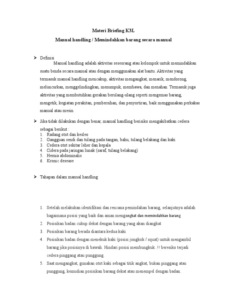 Materi Briefing K3L Ergonomi | PDF | Kesehatan Holistik