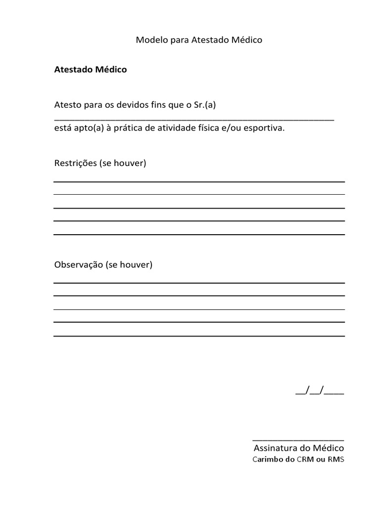 Modelo de Atestado Médico PDF | PDF