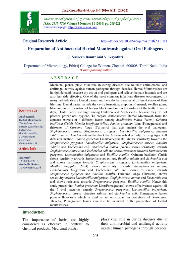 J. Nasreen Banu and V. Gayathri PDF | PDF | Human Tooth | Medical Specialties