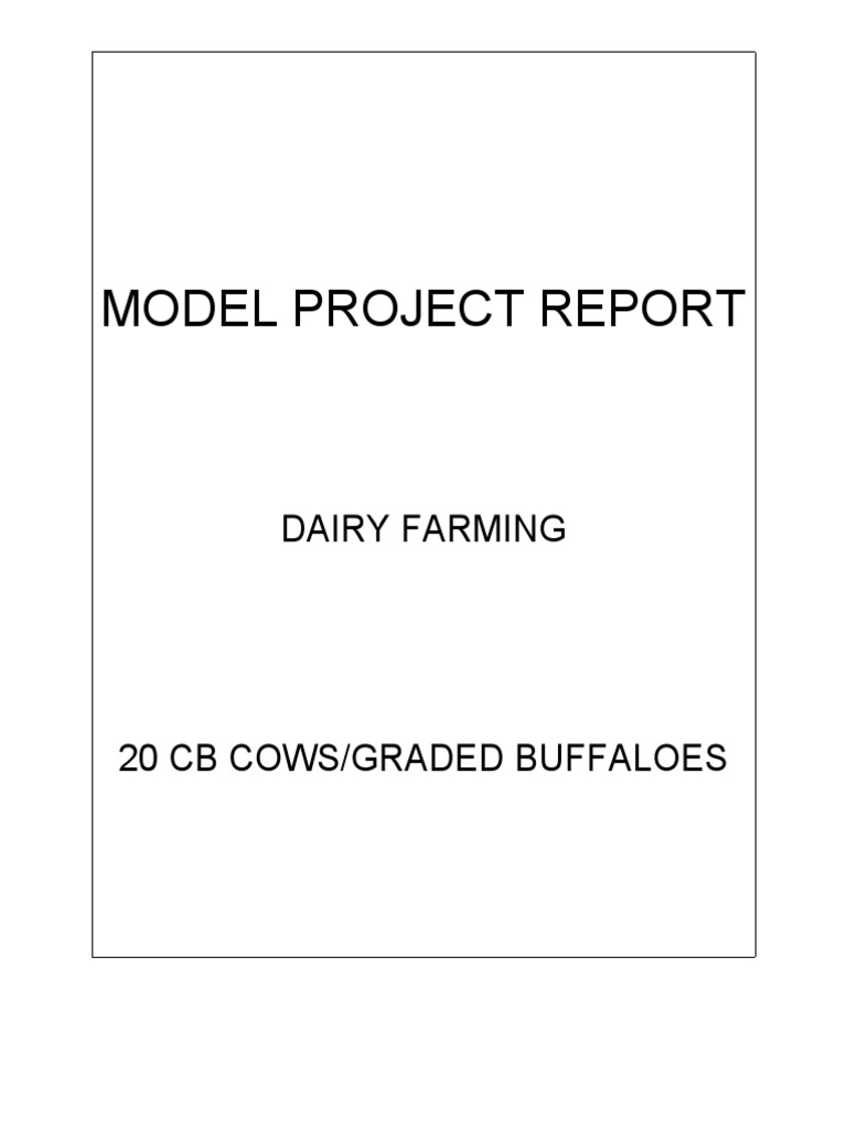 Model Project Report: Dairy Farming | PDF | Dairy Farming | Milk