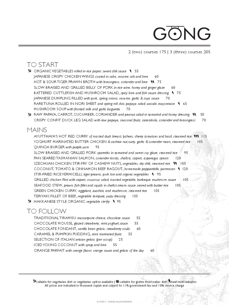 All Day Dining Menu | PDF | Curry | Salad