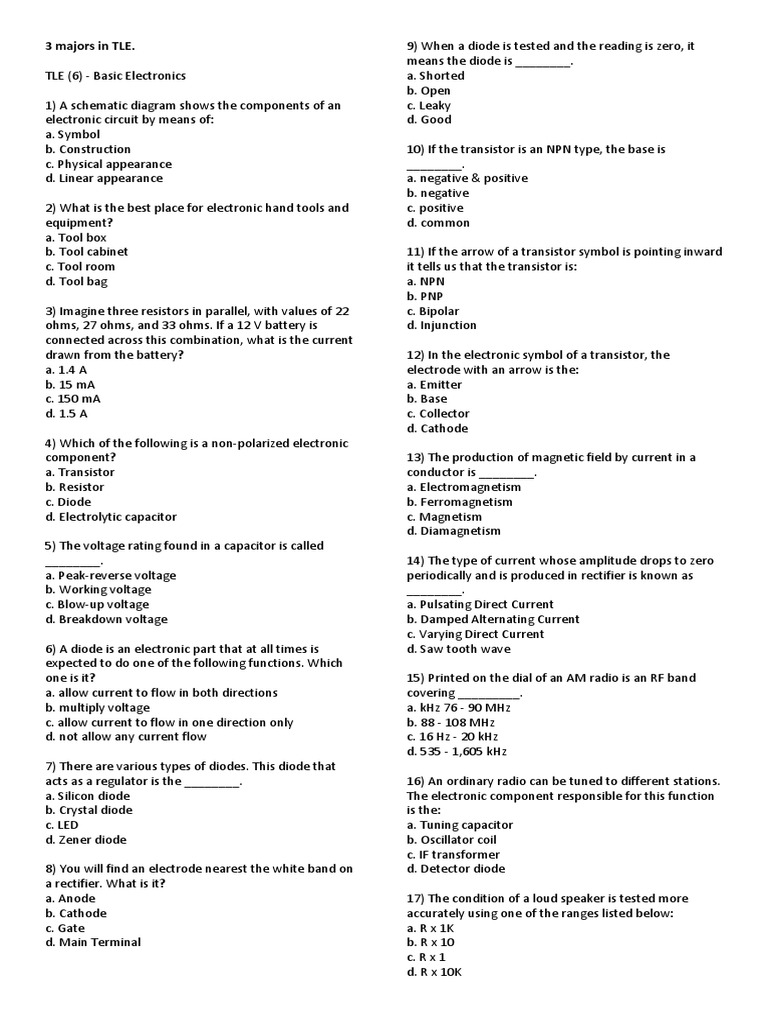 Tle Major | PDF | Rectifier | Bipolar Junction Transistor