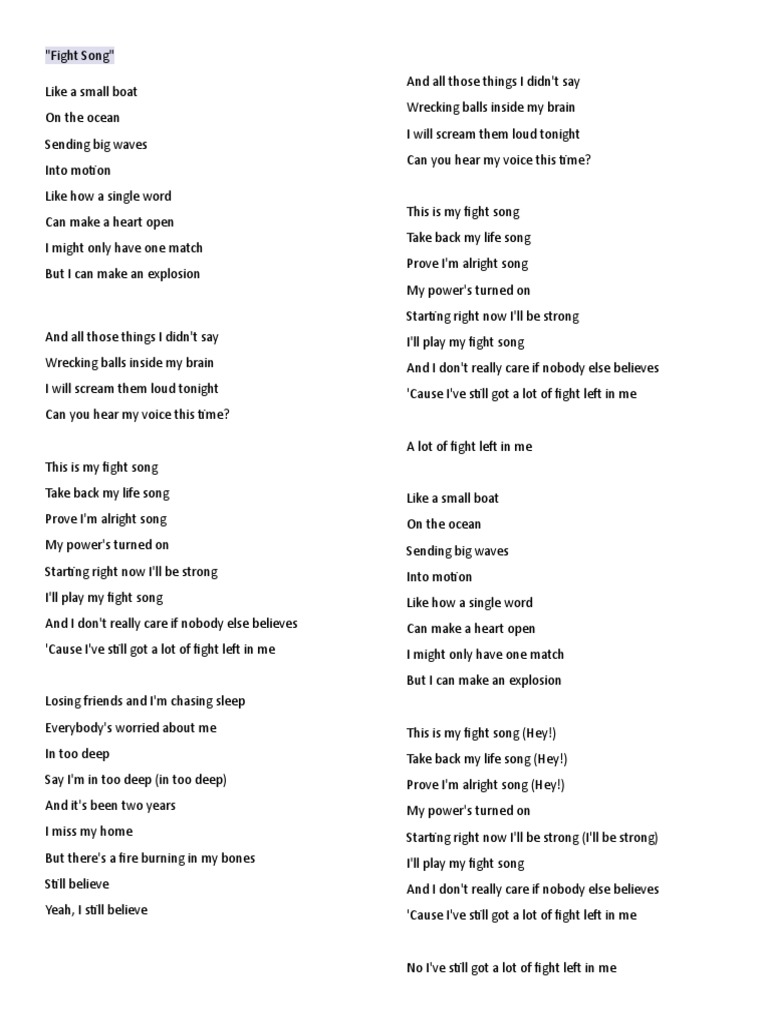Fight Song | PDF