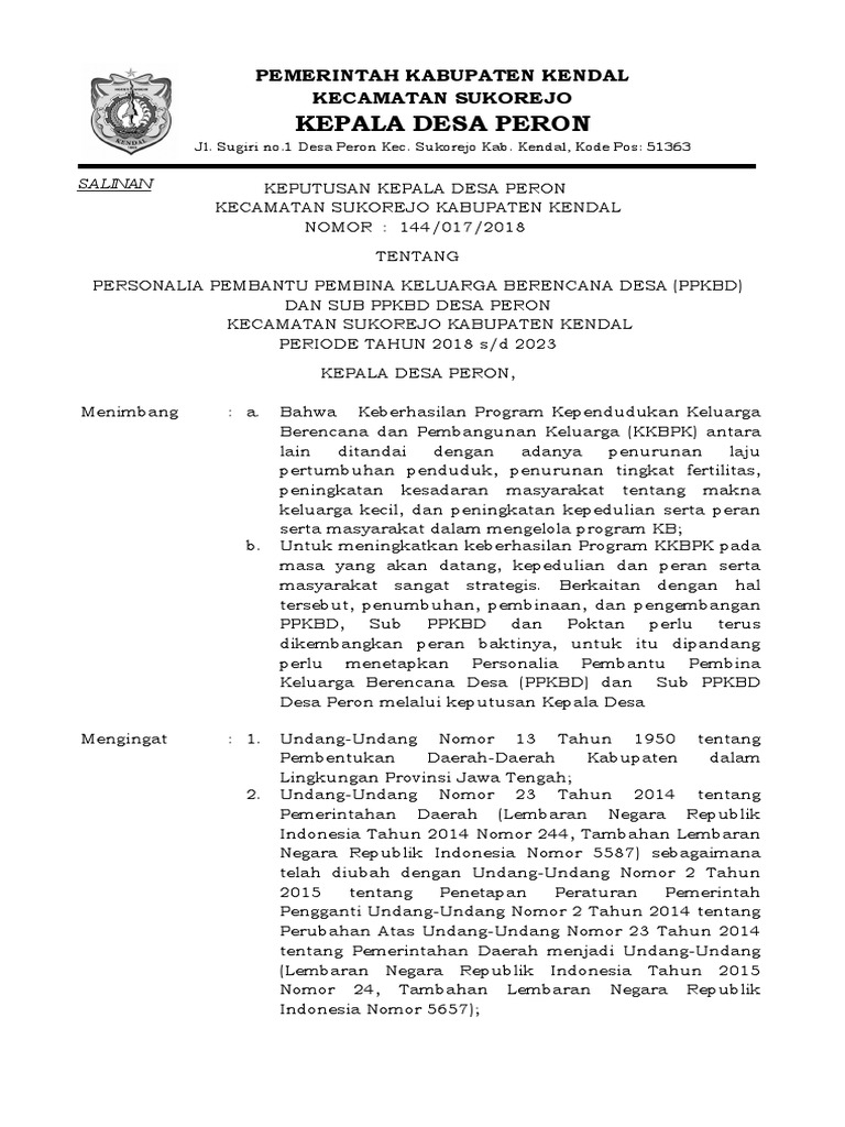 SK PPKBD Tahun 2018 | PDF