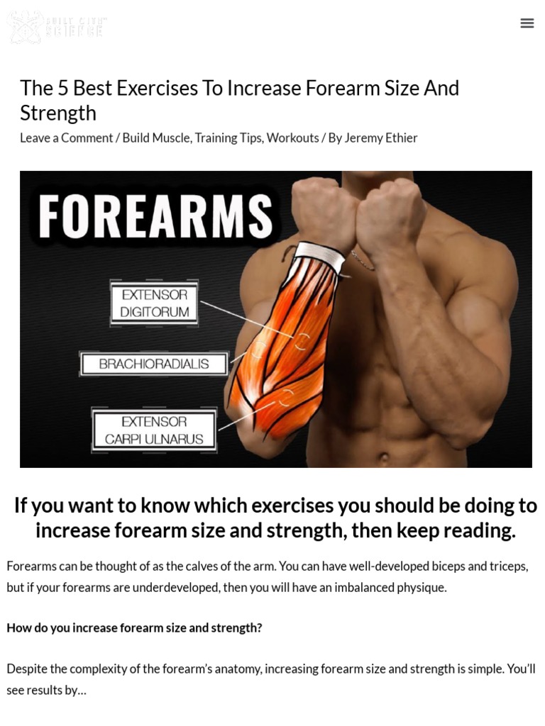 The 5 Best Exercises To Increase Forearm Size and Strength | PDF ...