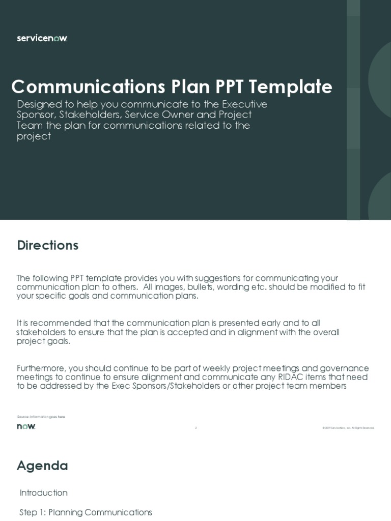 Communications Plan PPT Template | Download Free PDF | Web Conferencing ...