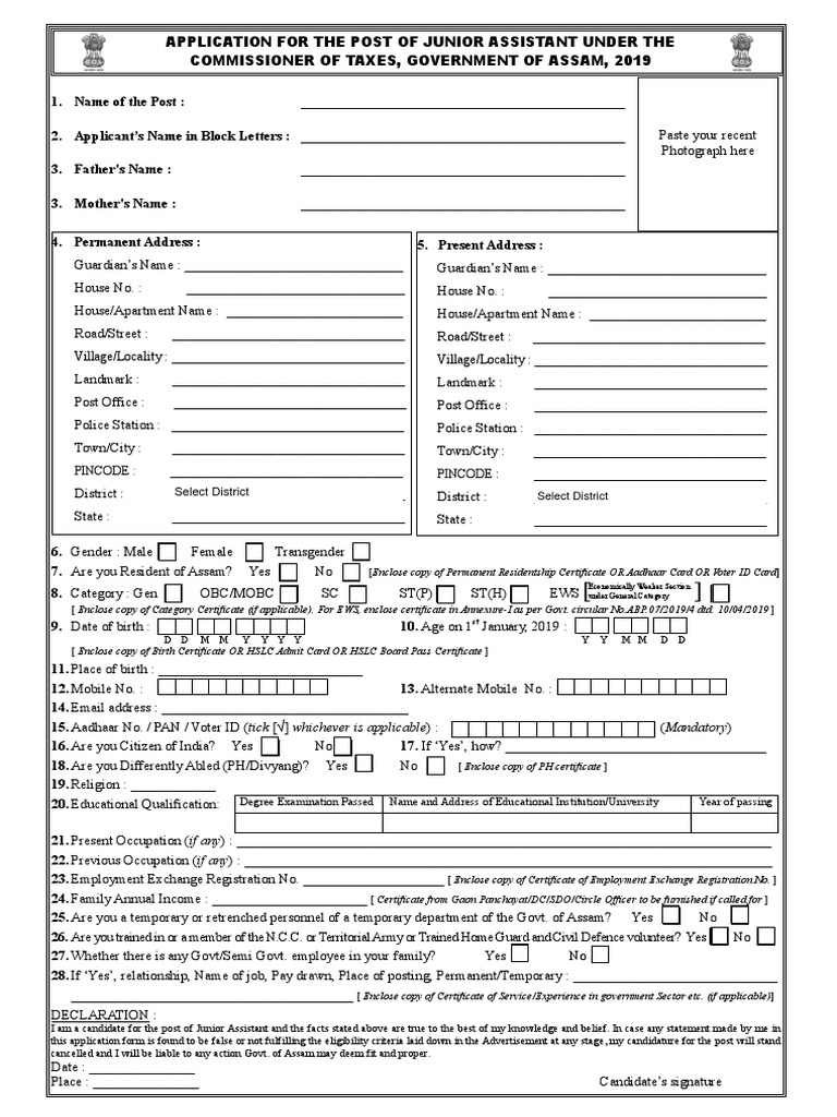 Comtax Ja PDF Form 19 Opt1 New 0 PDF | PDF | Identity Document | Employment