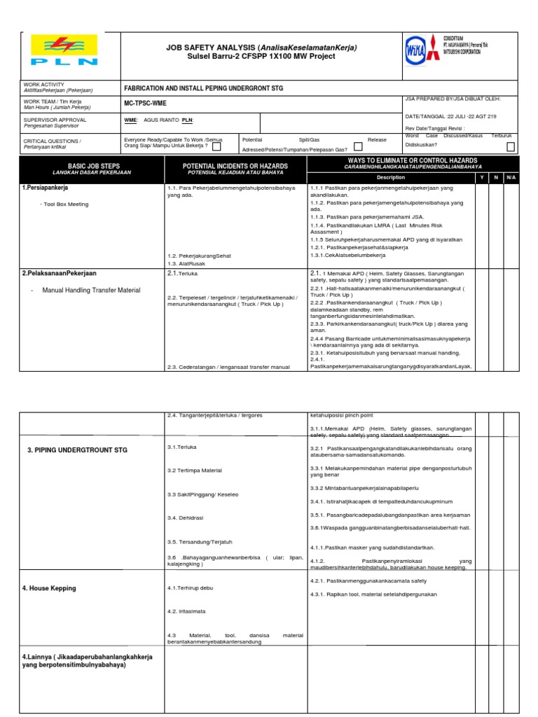 Jsa Piping Underground | PDF
