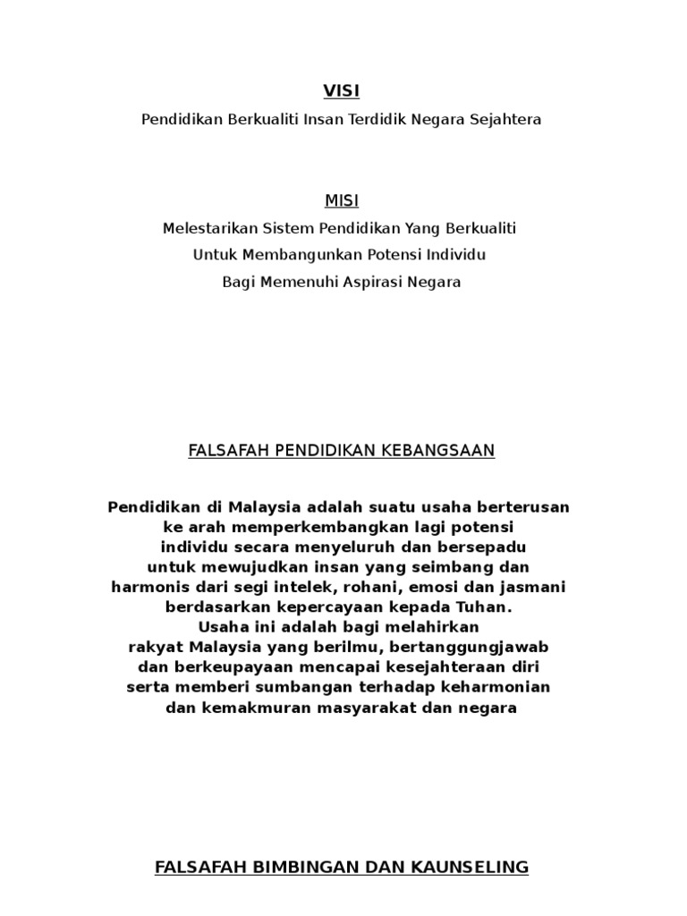 Visi Misi Ubk | PDF