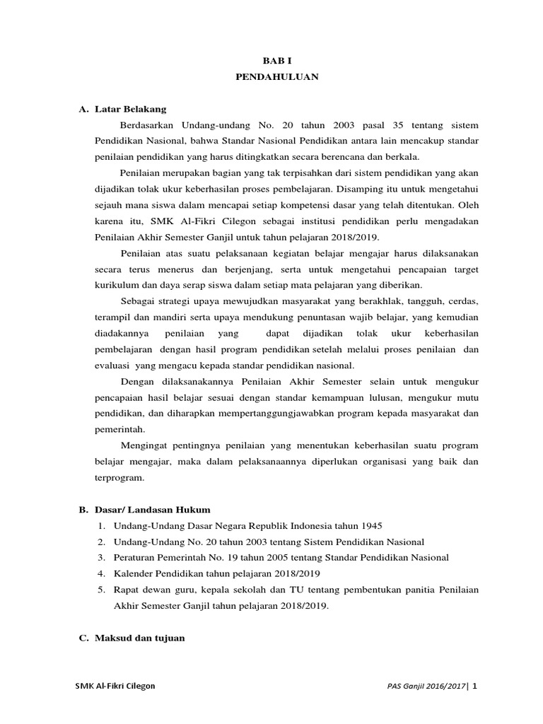 Contoh Program Kerja PAS | PDF