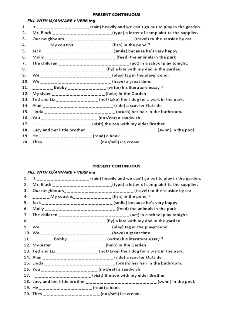 Present Continuous | PDF