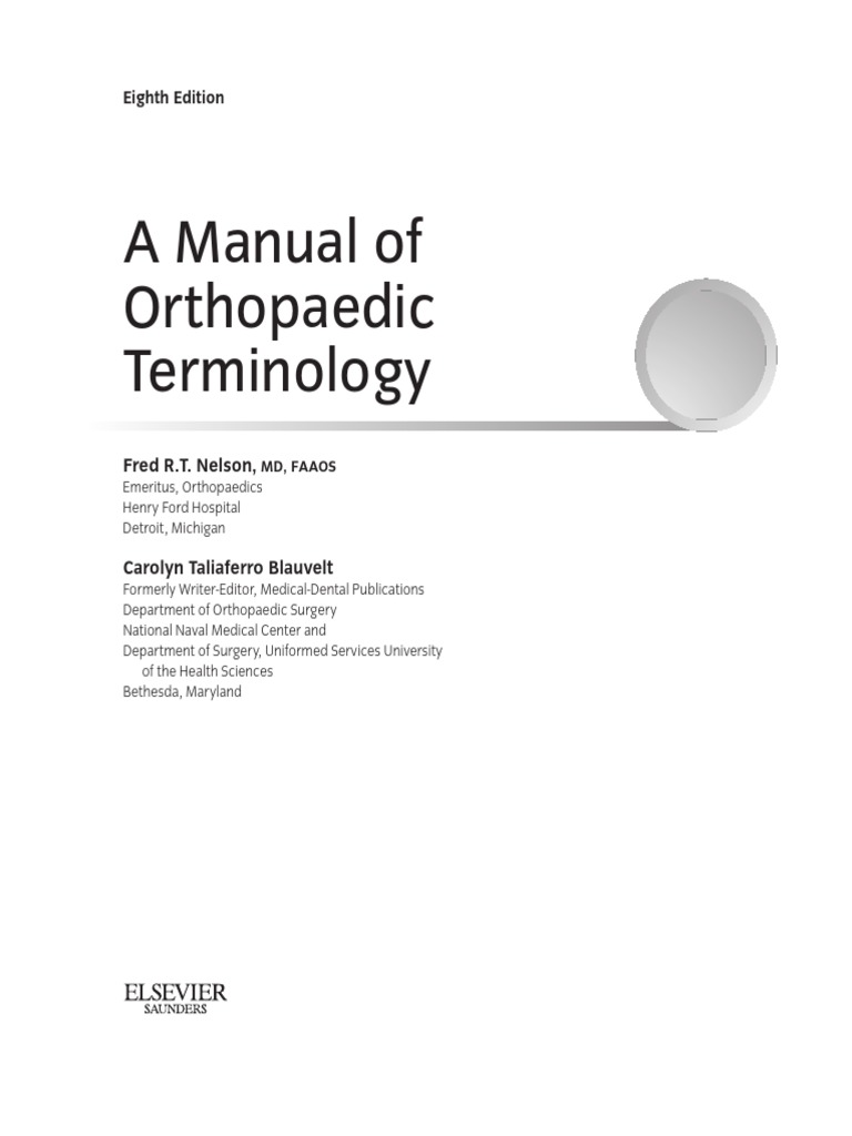 A Manual of Orthopaedic Terminology PDF | PDF | Orthopedic Surgery ...