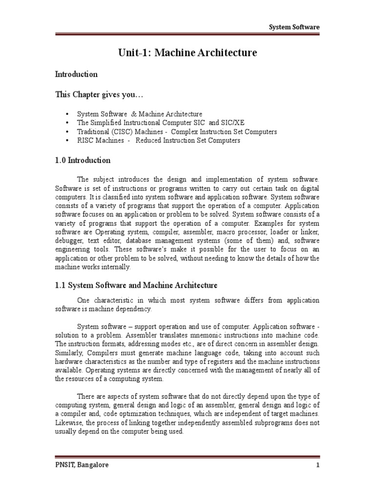 Unit-1: Machine Architecture: This Chapter Gives You | PDF | Integer (Computer Science ...
