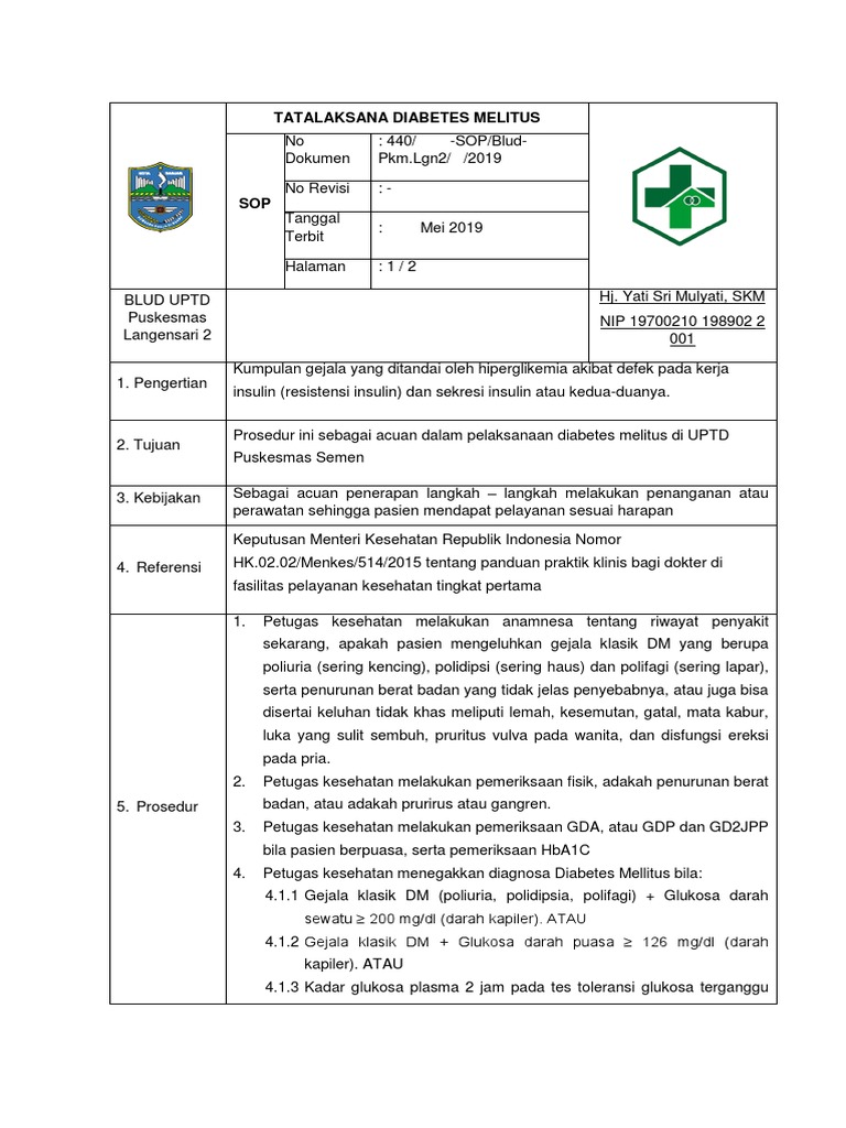 Sop Tatalaksana DM | PDF | Kesehatan Holistik