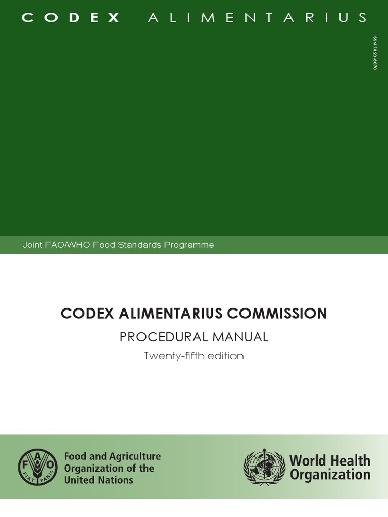 Codex Working Procedural Manual 25 Edition 16 08 2018 PDF | PDF | World ...