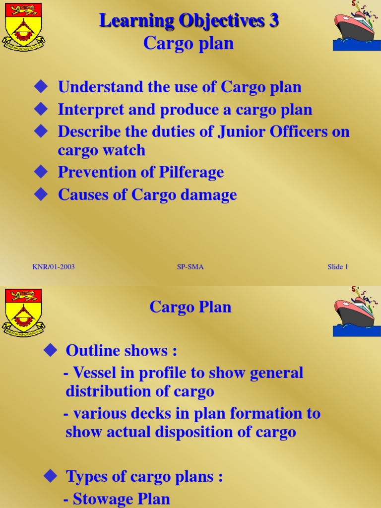 Learning Objectives 3 Cargo Plan | PDF | Ships | Cargo