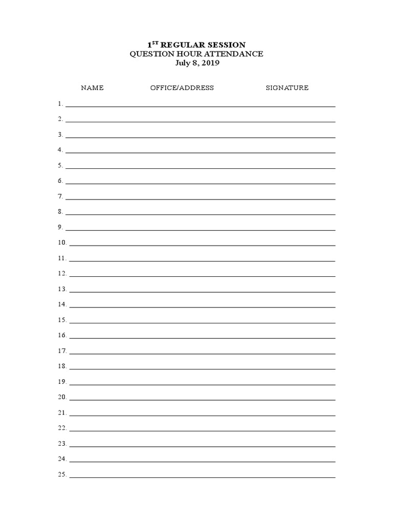 Question Hour Attendance Record | PDF | Career & Growth | Business