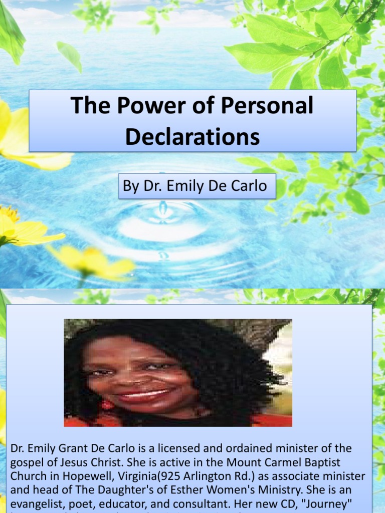 The Power of Personal Declarations | PDF | Love | Religion And Belief