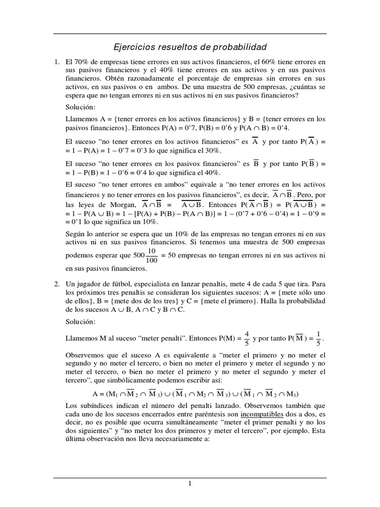 Ejercicios Resueltos Probabilidad 2 | PDF | Probabilidad | Enseñanza de matemática