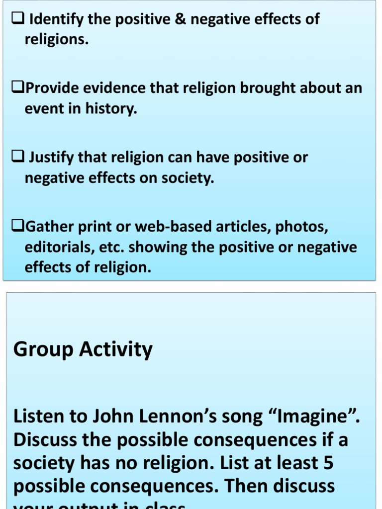 Positive & Negative Effects of Religion | PDF | Nonviolence | Heresy