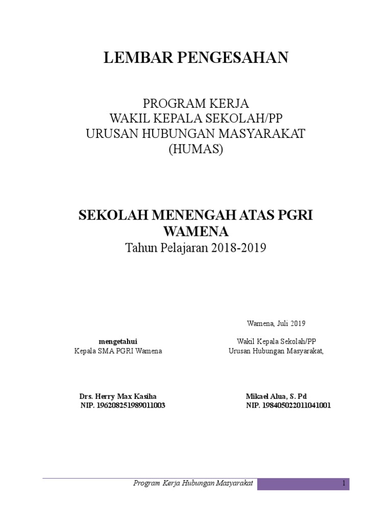 Contoh Program Kerja Kepala Sekolah Bidang Humas (Hubungan Masyarakat ...
