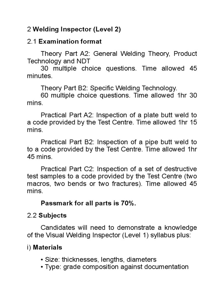 CSWIP 3 1 Syllabus Exam Pattern | PDF | Welding | Construction