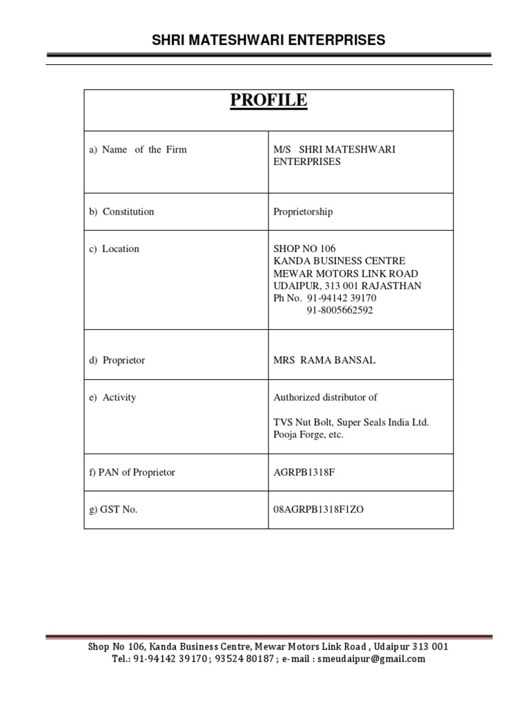 SME Profile | PDF | Business