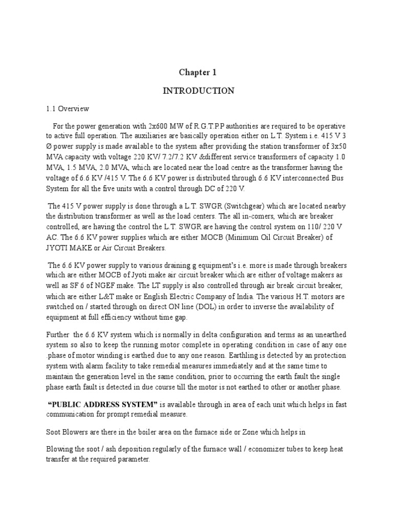 Rajiv Gandhi Thermal Power Plant Training Report 2018 | PDF | Turbine ...